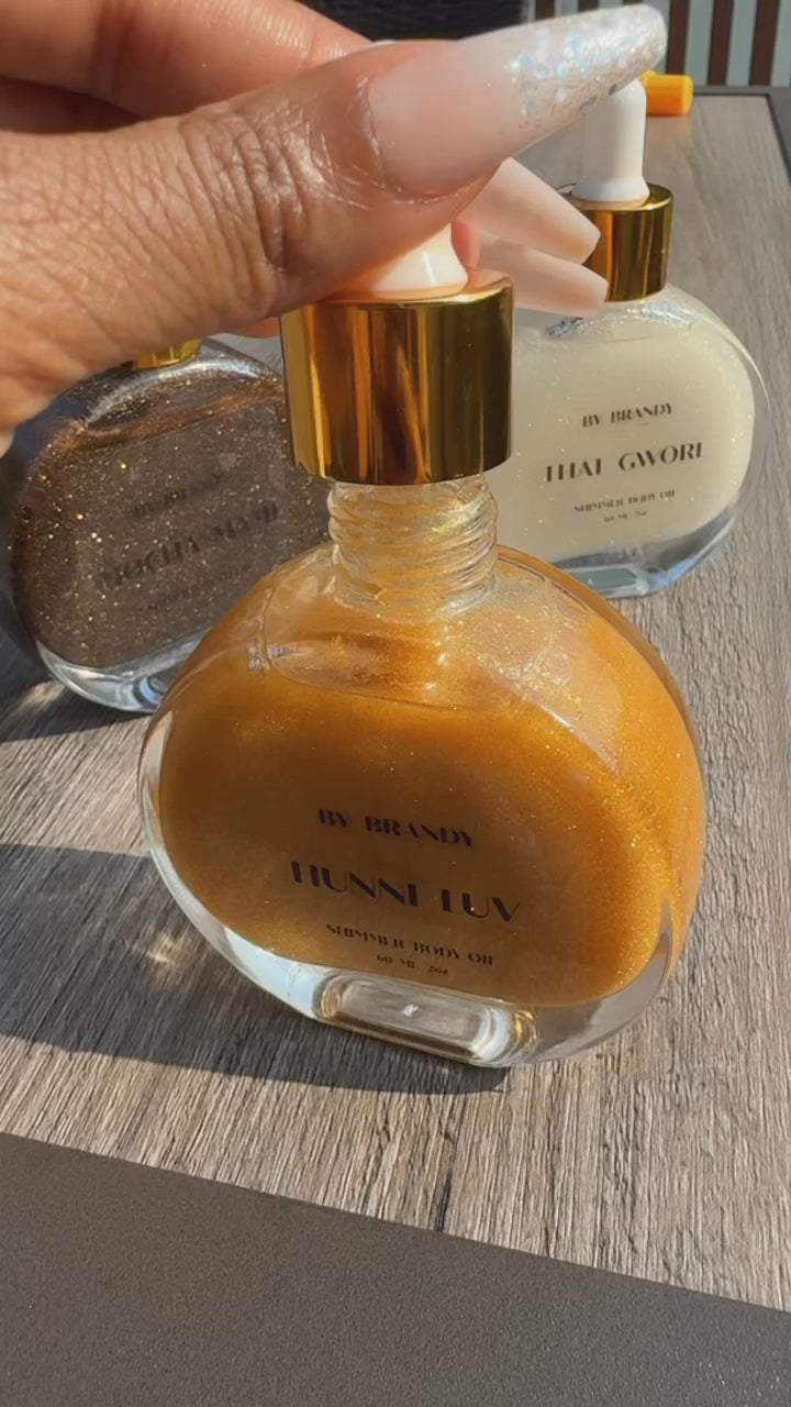 ‘HUNNI LUV’ Shimmer Drip Body Oil | BY BRANDY